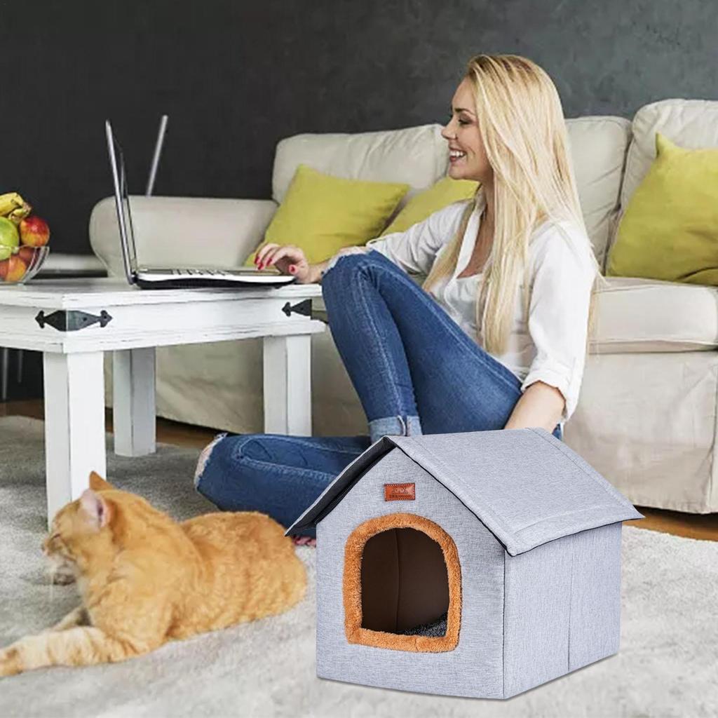 Buy Soft Dog House with Movable Mat Outdoor Stray Cat Shelter Pet Warm ...