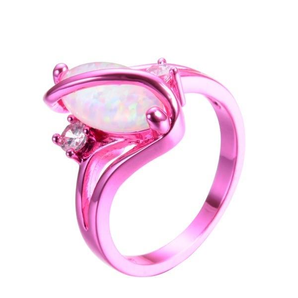 Buy Women Fashion Beautiful Pink Stone Engagement Wedding Ring at ...