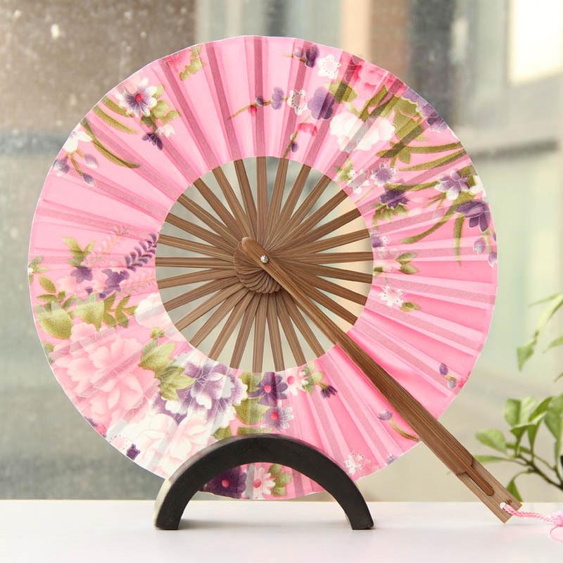 Buy 360 Degree Round Circle Hand Held Folding Fan for Wedding Home ...
