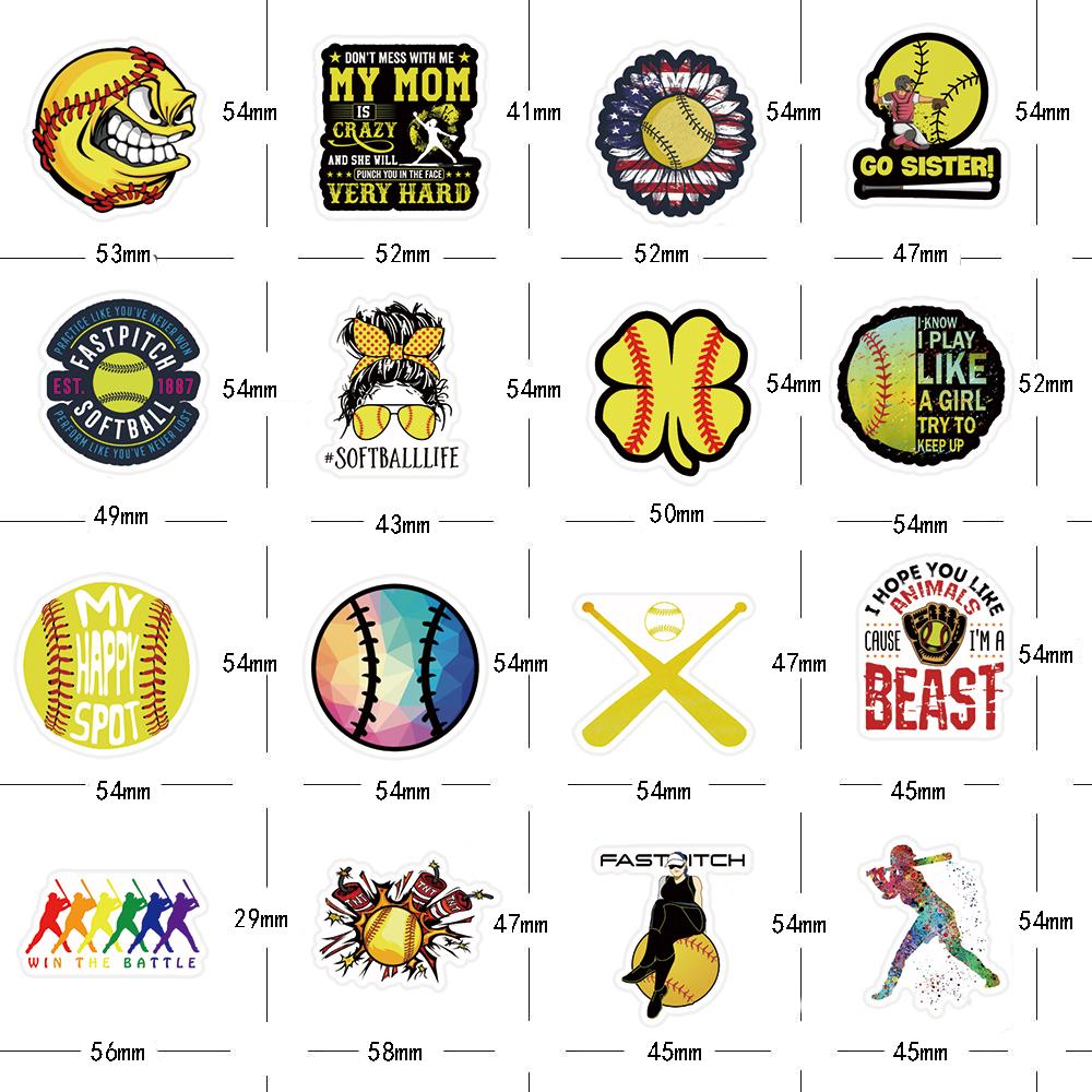 Cheap 30/52Pcs Softball Cartoon Classic Movement Sports Graffiti ...