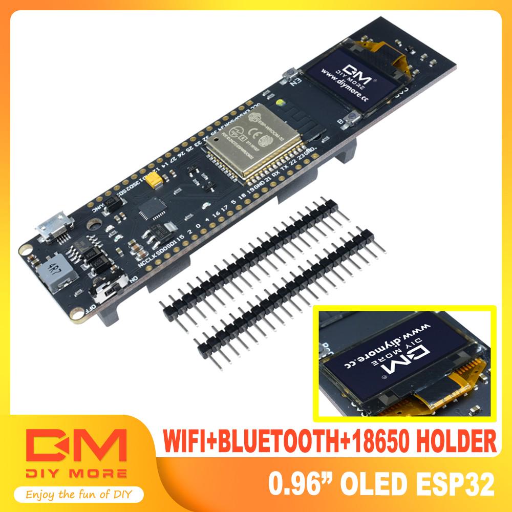 Buy 3 Colors 0.96 Inch ESP32 WiFi Bluetooth Module OLED 18650 Battery ...