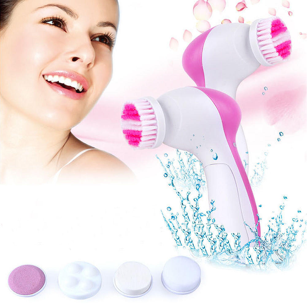 5 In 1 Pro Face Facial Cleansing Brush Skin Care Massage Spa Exfoliator ...