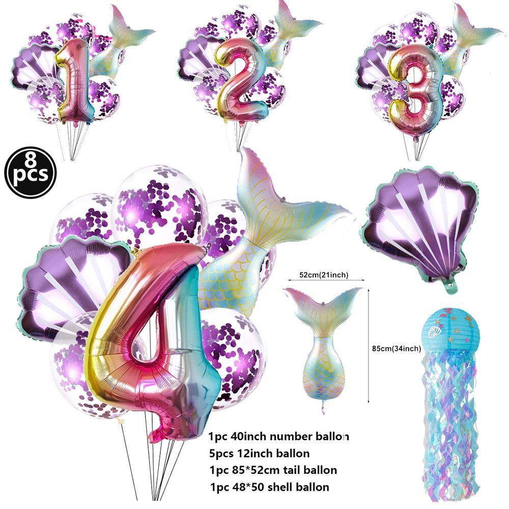 Buy 8 Pieces of Mermaid Tail Balloons Mermaid Theme Birthday Party ...