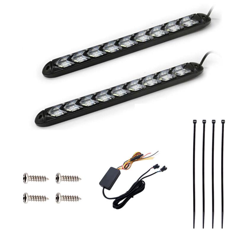Buy 2Pcs LED Flexible Car Daytime Running Light Strip Headlight ...