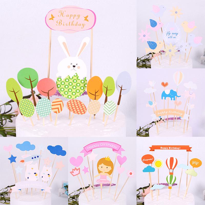1Set Doğum Günü Partisi Festival Malzemeleri Pasta takılı Kart Çocuklar ...