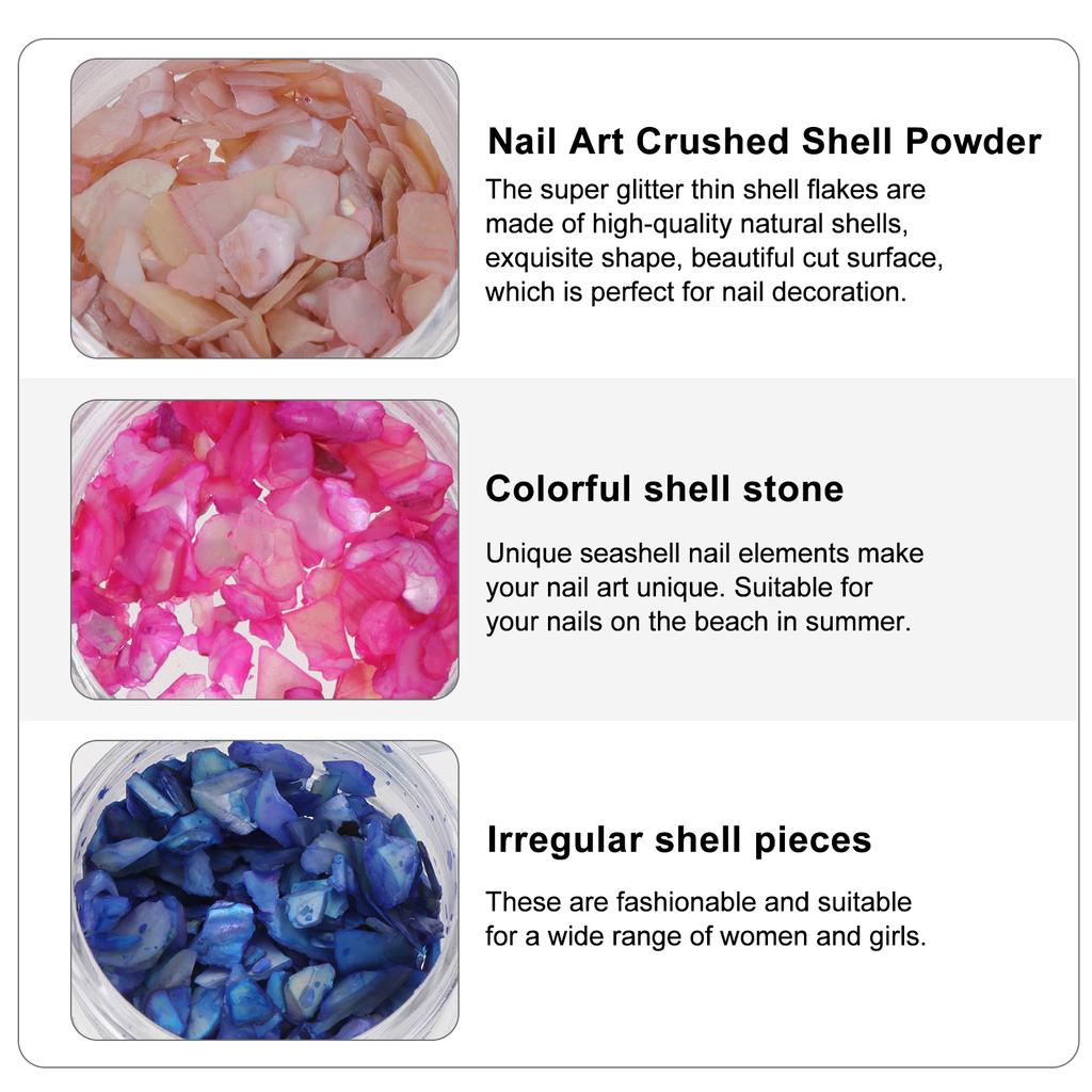 Buy 12 Boxes Nail Art Patches Beautiful Safe Crushed Shell Sequin ...