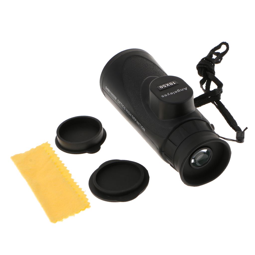 HD 10x50 Monocular 94M/1000M Waterproof Hiking Telescope with Pouch ...