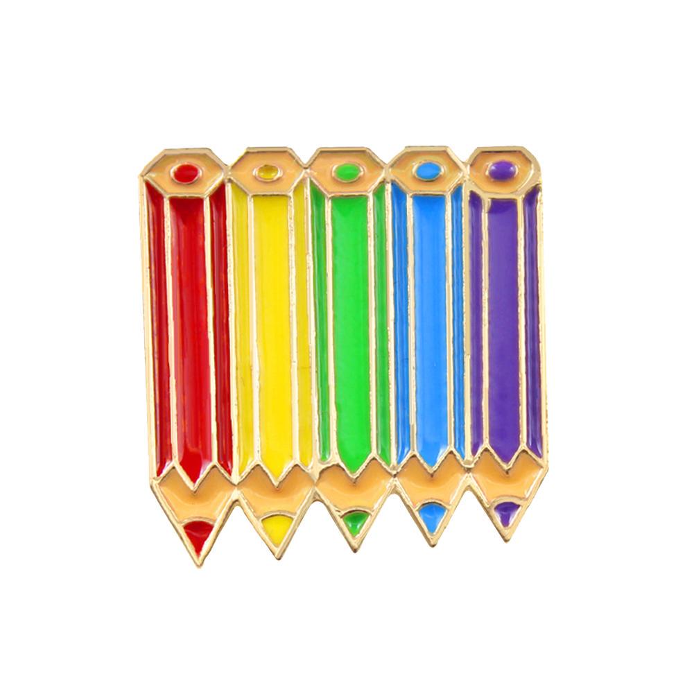 Buy Colorful Painting Pencil Pins Brooch Jacket Lapel Badge Ornaments ...