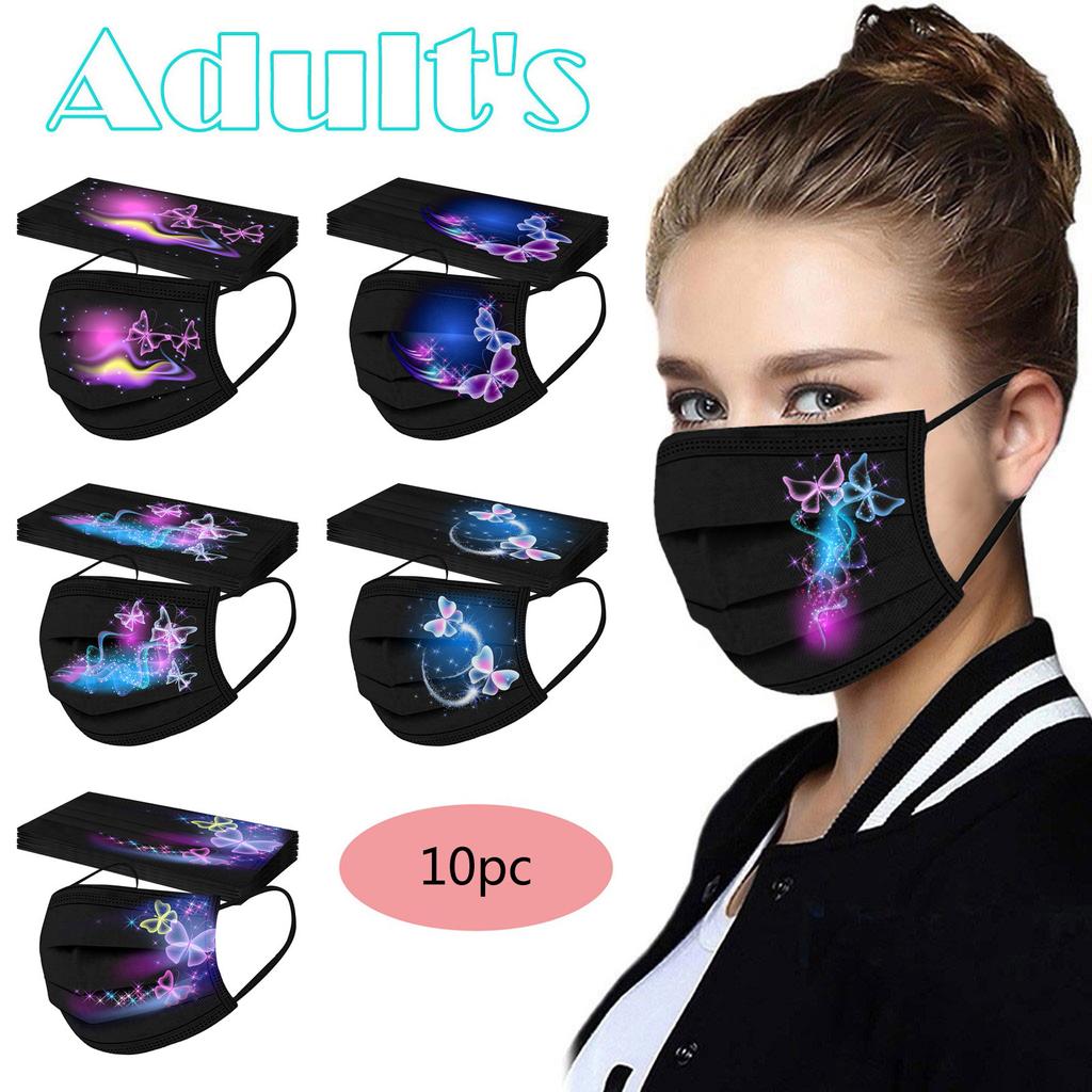 Buy (senbeauty)10PC Adult'S Butterfly Printed Mask Disposable ...
