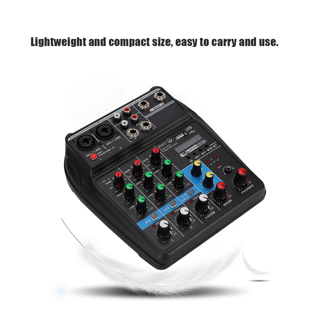 Buy Mini USB Bluetooth Sound Card 4-channel Mixer for Household Stage ...
