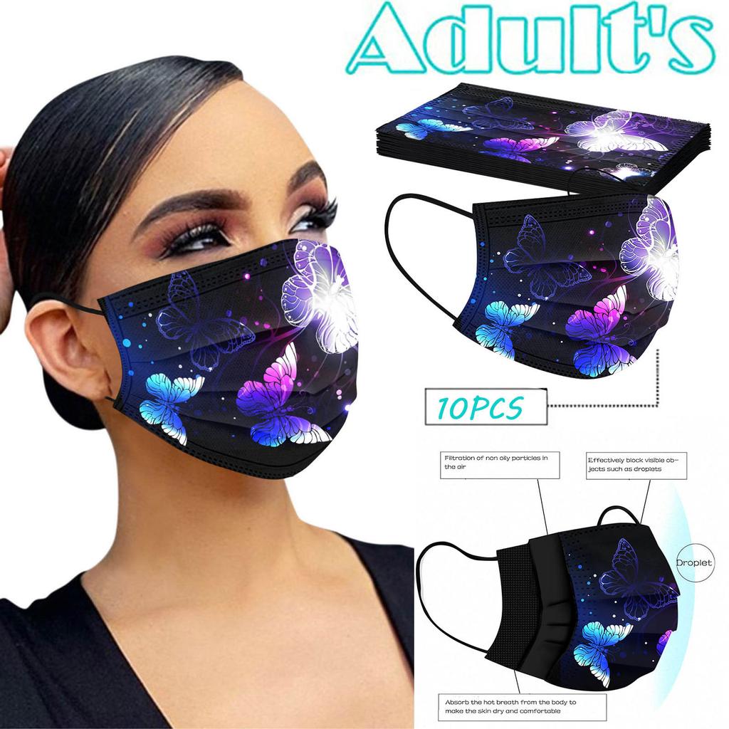 Buy [IBY] Adult Women Man Disposable Face Mask Industrial 3Ply Ear Loop ...
