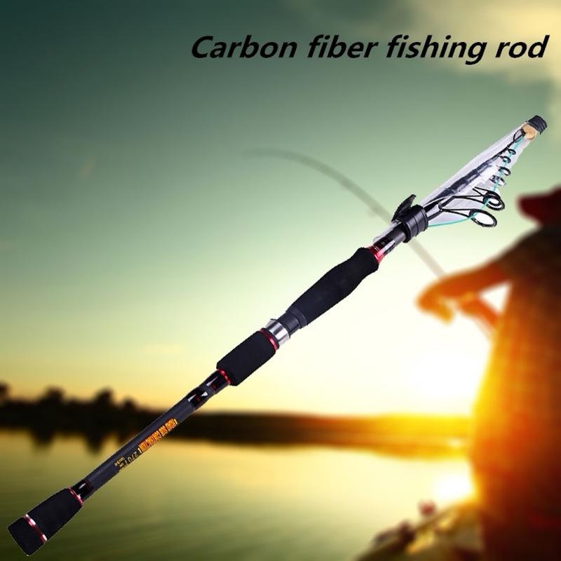 Buy Carbon Fiber Telescopic Spinning Rod 1.8-3.6M Portable Travel ...