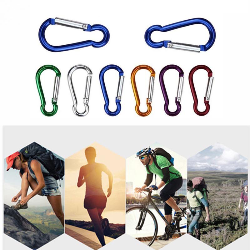 Buy Carabiner Hooks 5pcs Aluminum Alloy D Shape Carabiner Spring Snap ...