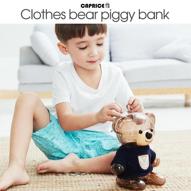 Buy Bear Bank Plastic Kids Deposit Box Coin Transparent Money Box at ...