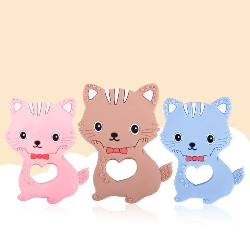 Buy Baby Silicone Teethers BPA Free Teething Toy Cute Cartoon Cat Baby ...
