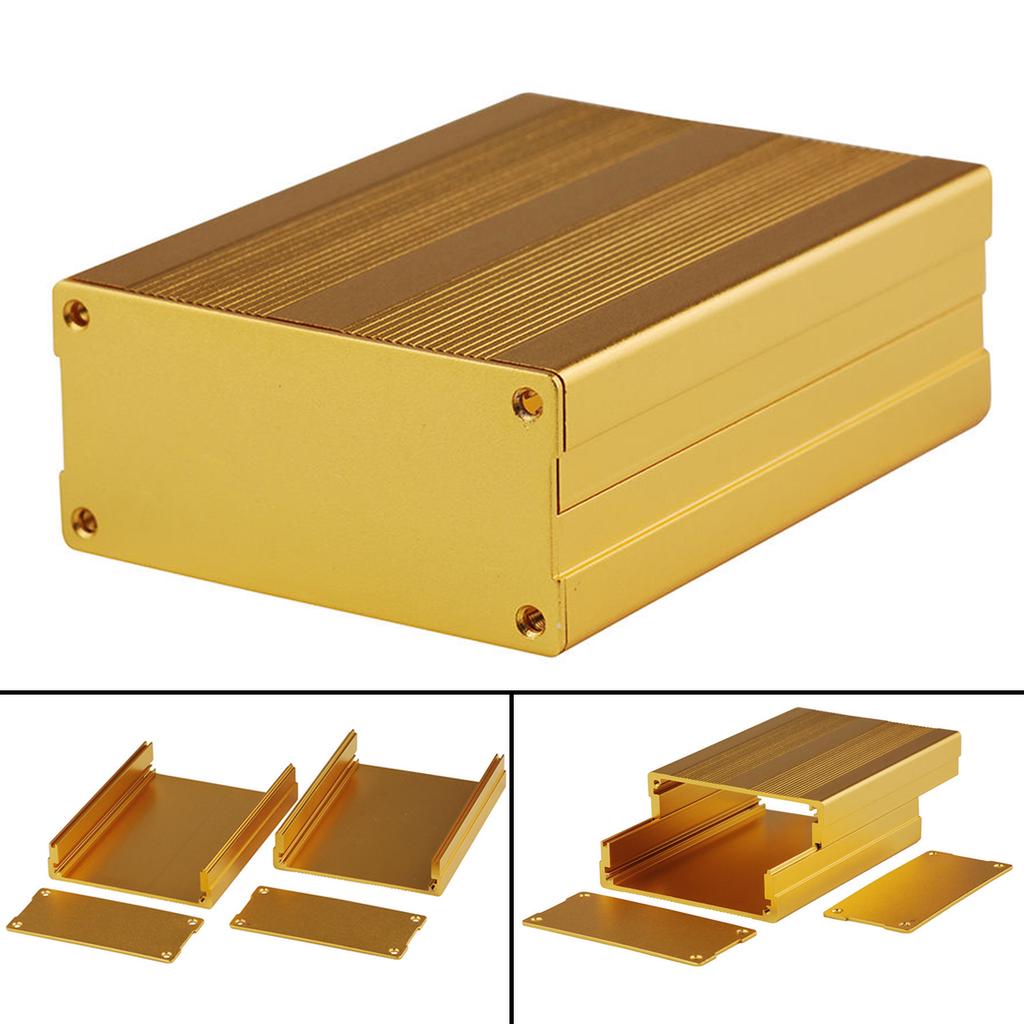 Buy Gold Aluminum Box Circuit Board Enclosure Case Electronic Project ...