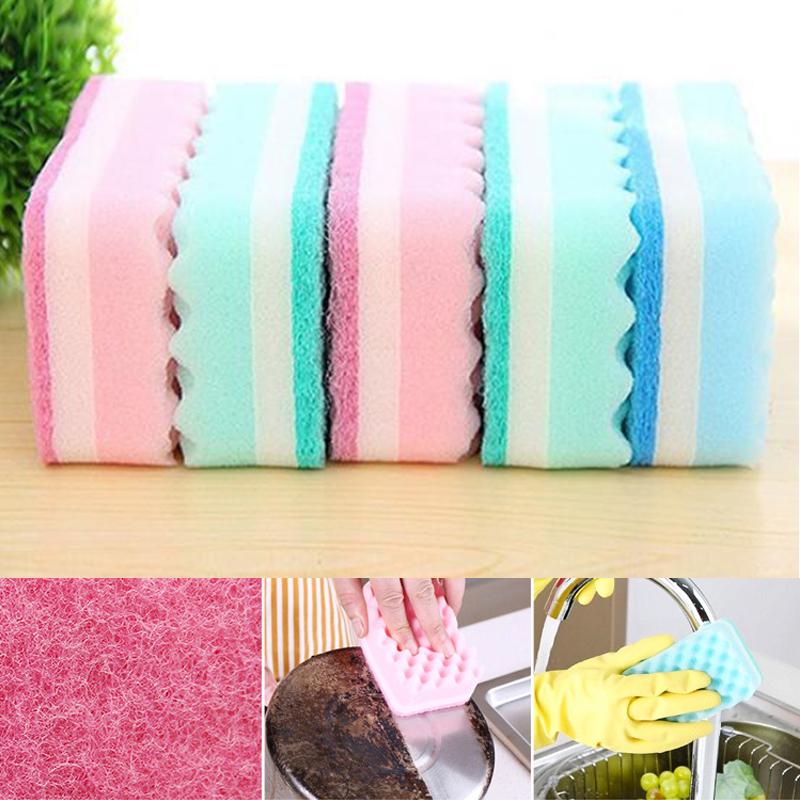 Buy Kitchen Wave Washing Sponge Scouring Pad Cleaning Sponges Household ...