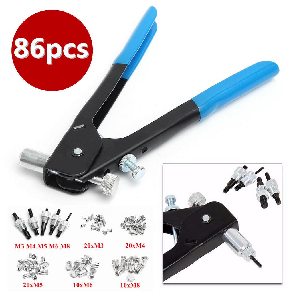 86Pcs M3-M8 Gewinde Mutter niet Insert Tool Riveter Rivnut Nutsert ...