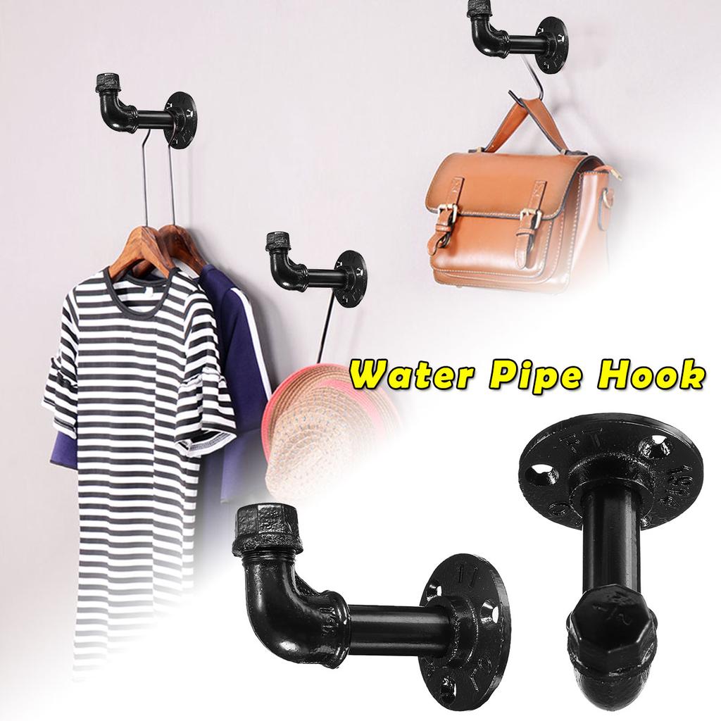 Buy Vintage Industrial Style Iron Water Pipe Wall Hook Wall Shelf Coat ...