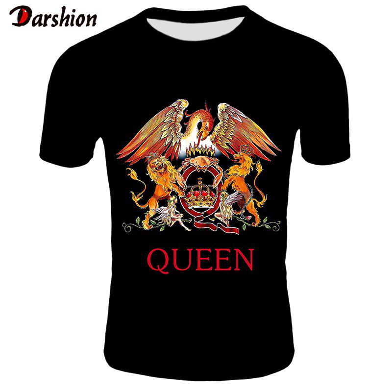 Buy New QUEEN Men Short Fashion Printing Queen Rock Band Black T-shirts ...