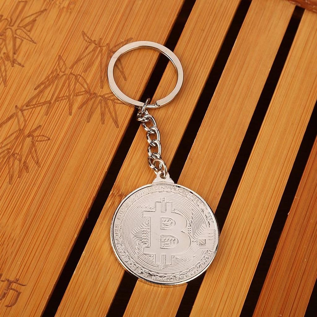 Metal Bitcoin Coin With Key Chain Exquisite Engraved Collection ...