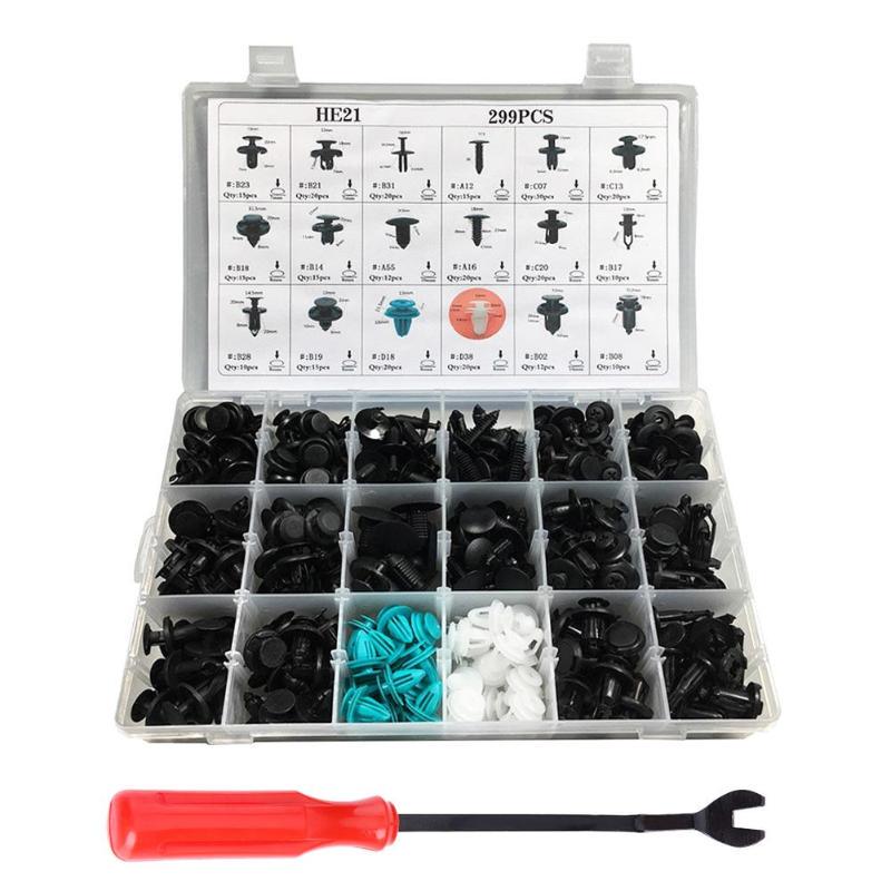 299pcs Car Body Plastic Push Pin Rivet Fasteners Trim Clip Assortment ...