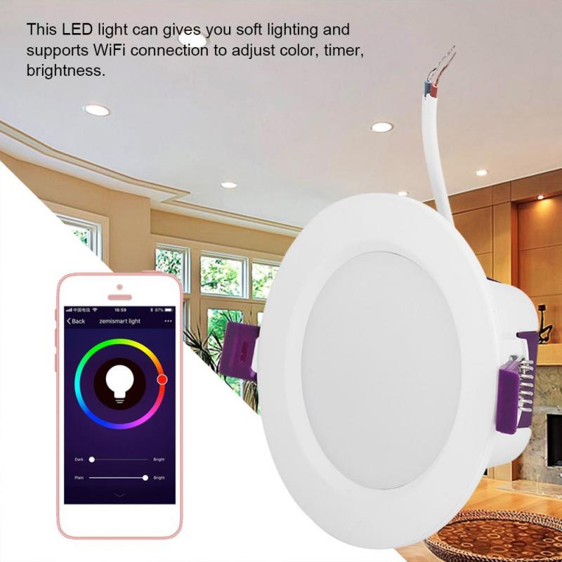 RGB + W LED Downlight Ceiling Multi Color Lighting WiFi Light Bulb ...