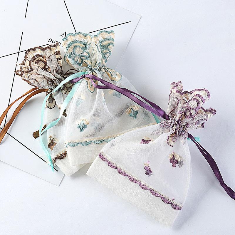 Buy 1PC Lace Mesh Gift Pouches Drawstring Bags Makeup Bag Jewelry ...