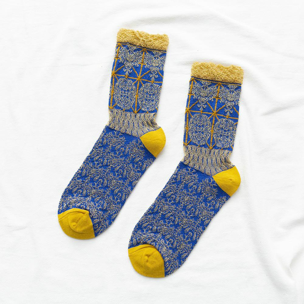 Buy Cotton Women's Socks Ethnic Harajuku Vintage Streetwear Long Socks ...