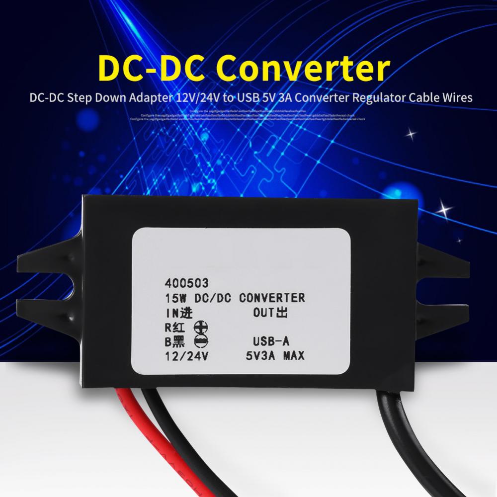 Buy 1pc DC-DC Step Down Adapter 12V/24V To USB 5V 3A Converter ...