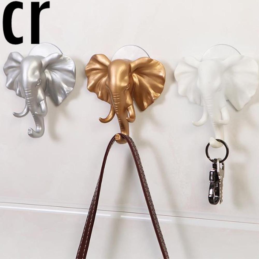 Buy Lovely Elephant Head Self Adhesive Wall Door Hook Hanger Bag Keys ...