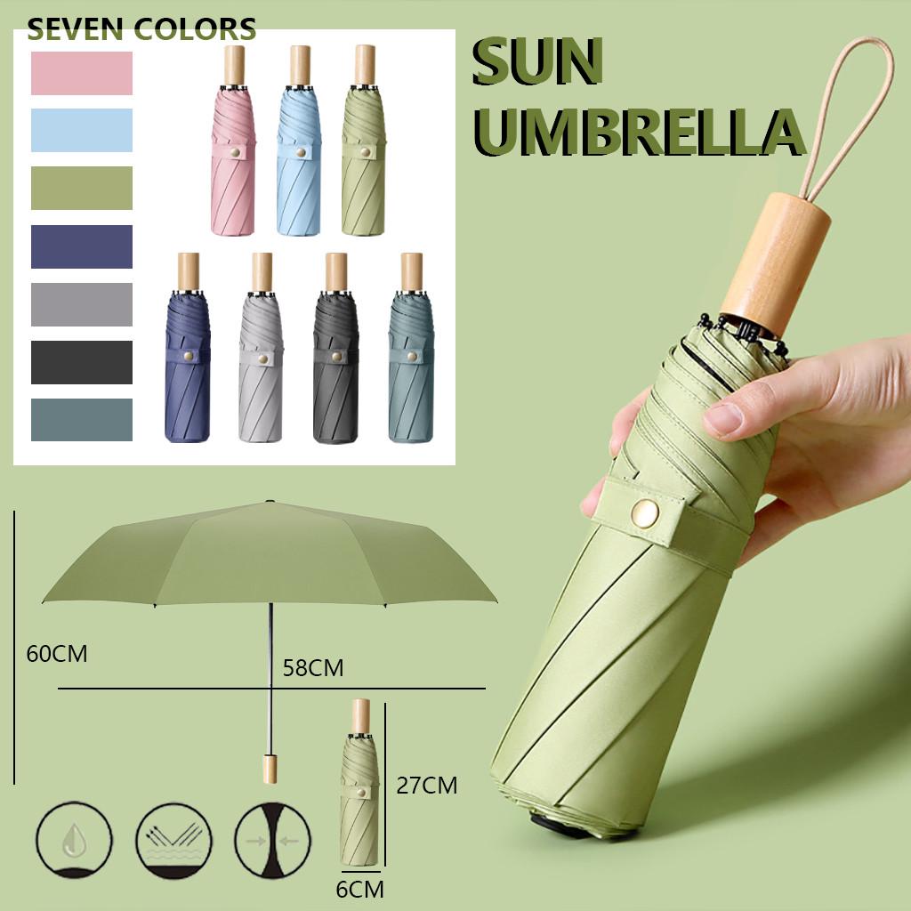 Travel Windproof Tri-fold Umbrella Sun Protection UV Umbrellas uygun ...