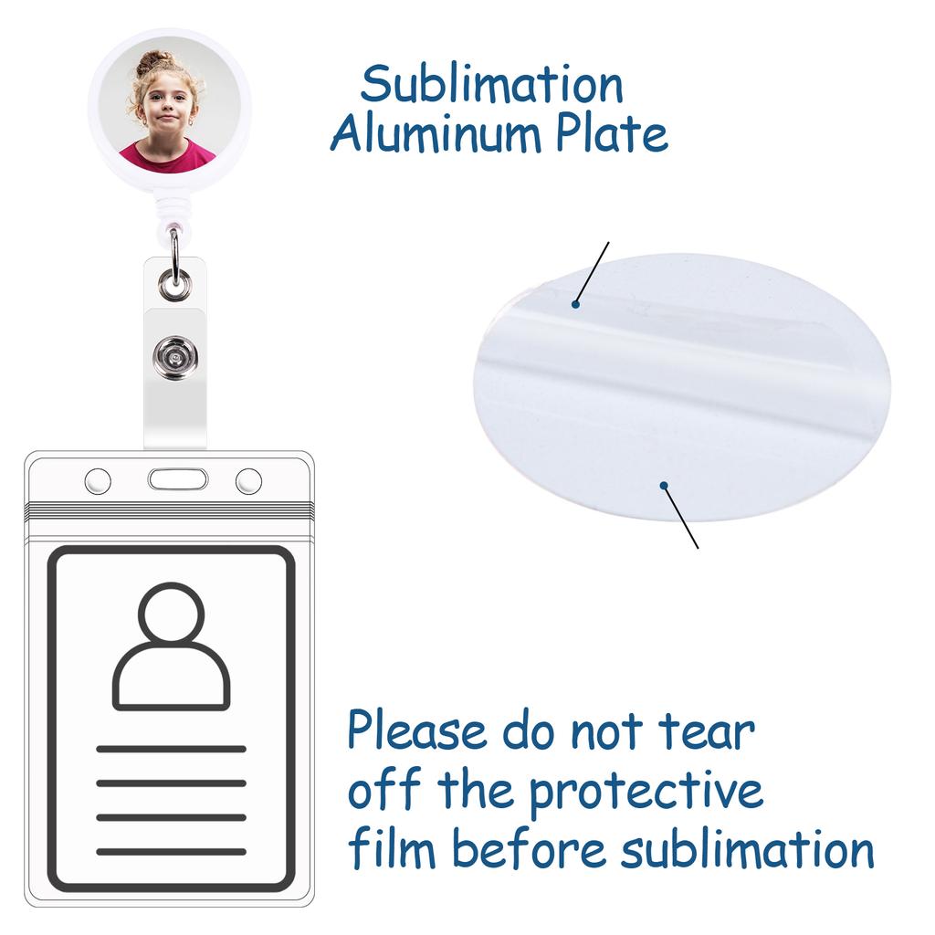 Buy 12 PCS Retractable Badge Holder with Heat Transfer Plates for ...
