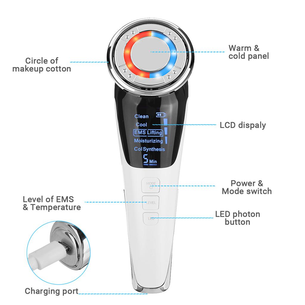 💰Köp billigt online 7 In 1 RF&EMS LED Skin Rejuvenation Beauty Device Anti Aging Facial Lifting ...