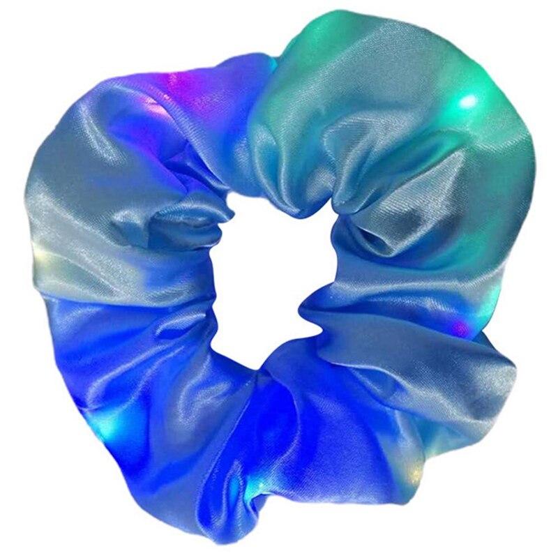 LED Luminous Scrunchies Hairband Ponytail Holder Headwear Elastic Hair ...