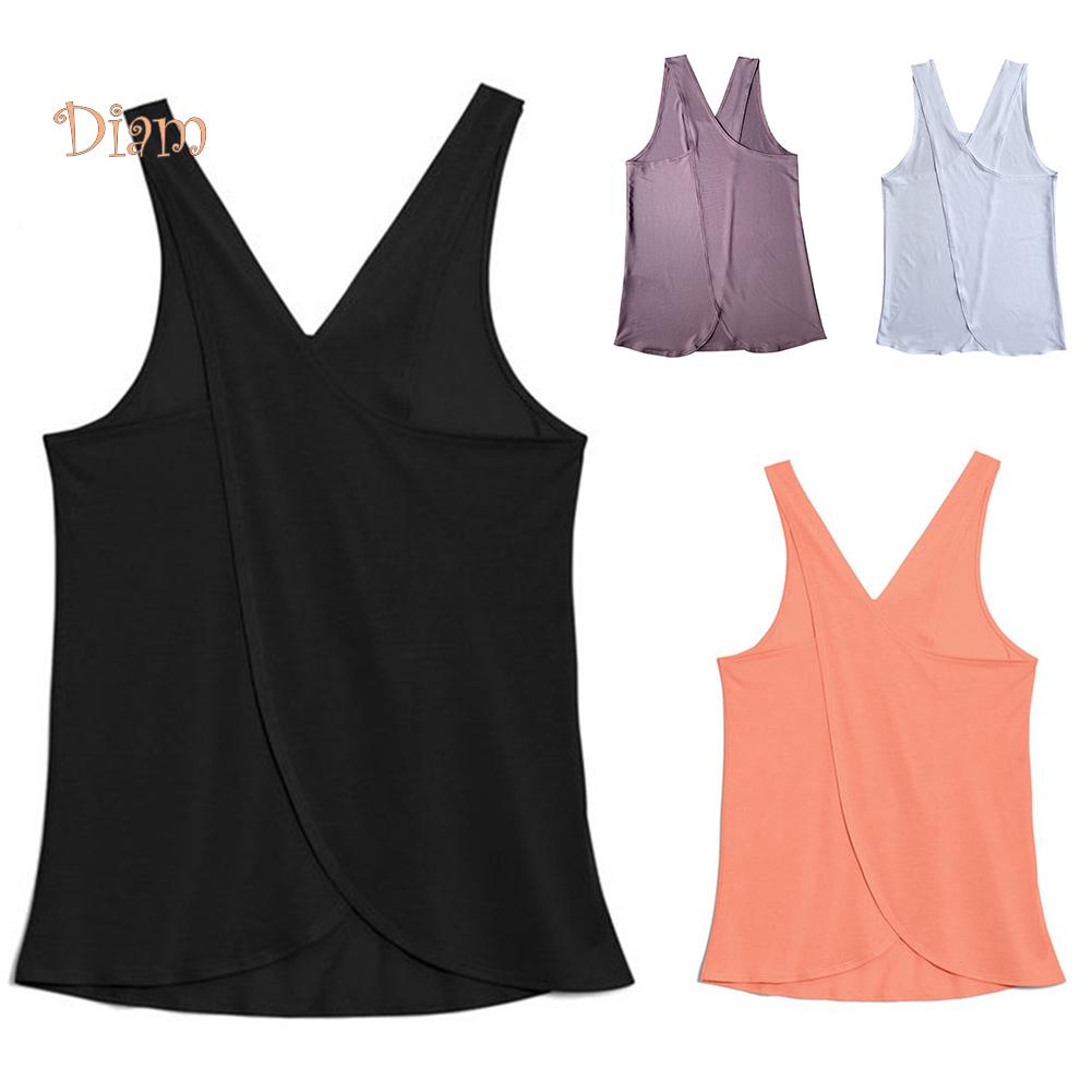 Buy Women Criss Cross Back Sleeveless Workout Sports Yoga Vest Tank Top ...