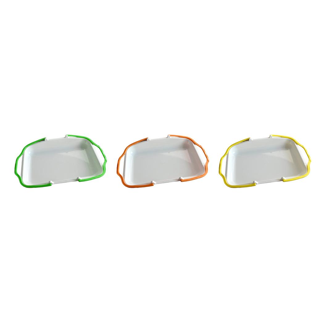 Stackable Bread Serving Trays with Handles for Bakery Shopping Yellow ...