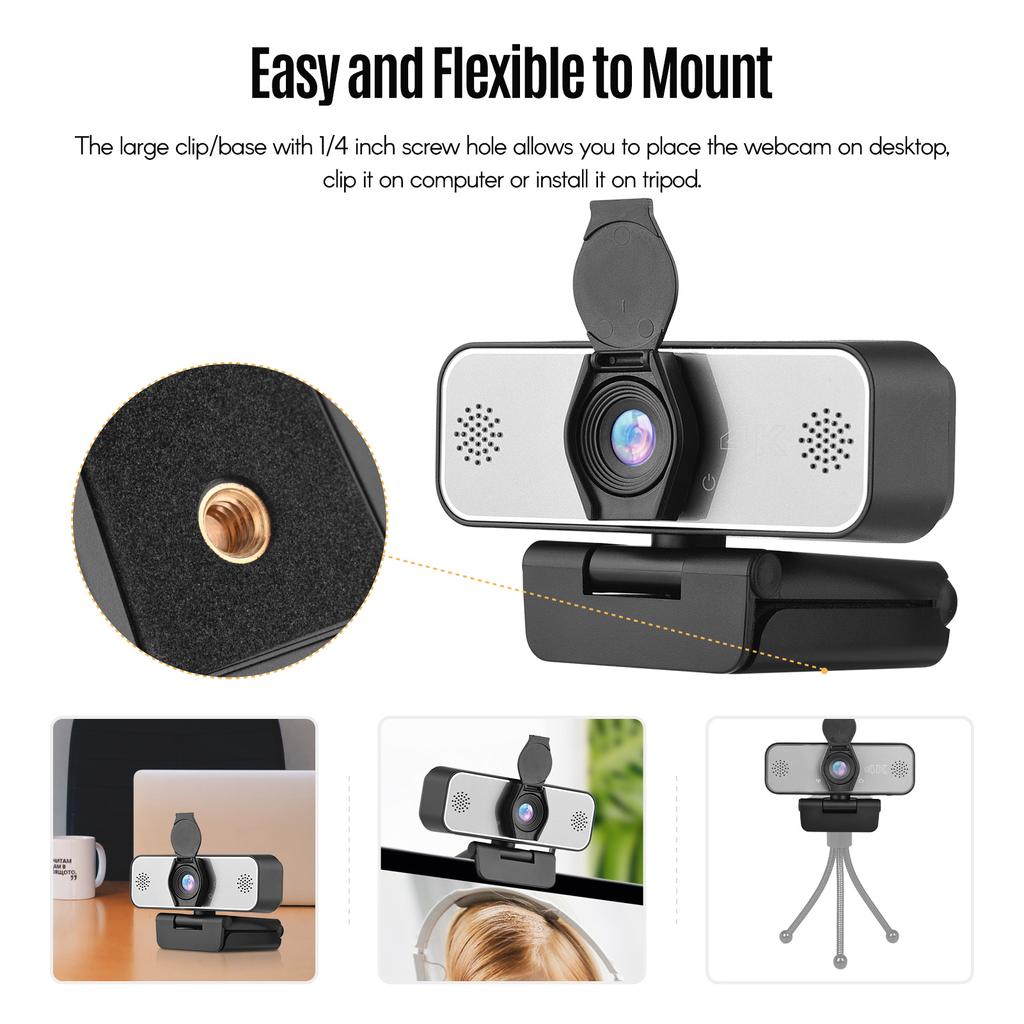 Buy 4K Ultra HD USB Webcam Laptop Computer Camera Video Conference Web ...