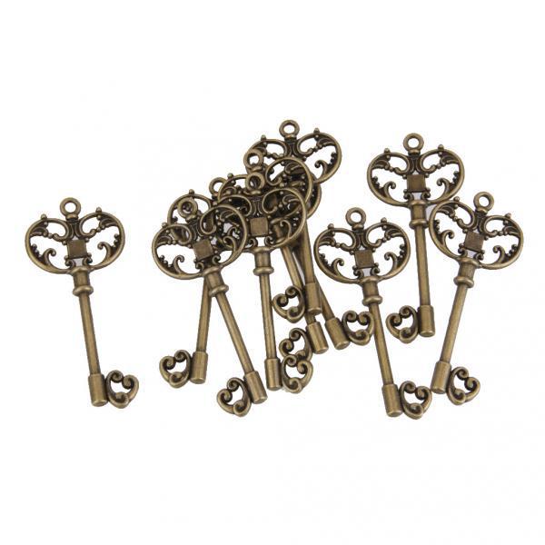 10pcs Antique bronze Key Shape Charms Pendants For DIY Jewelry 65*29mm ...