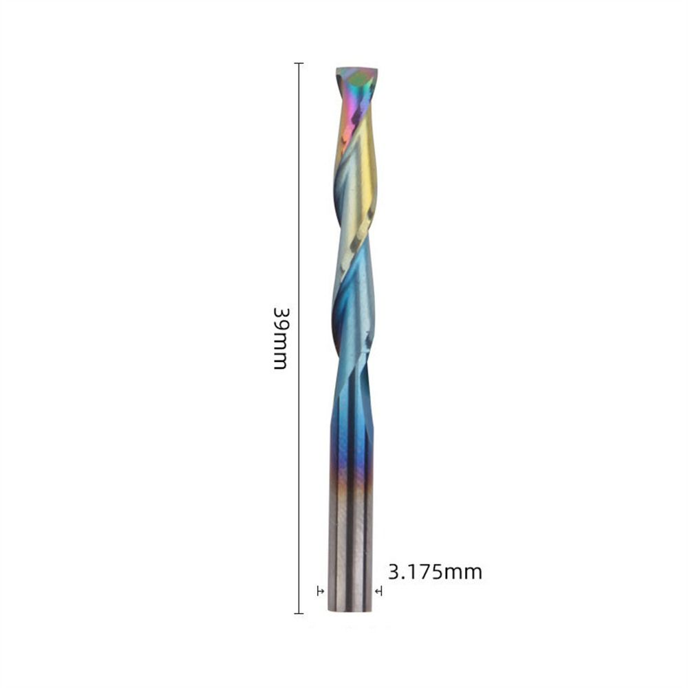 10PCS Nano Blue Coat CNC Router Bits 1/8" Shank End Mill Set Carbide ...