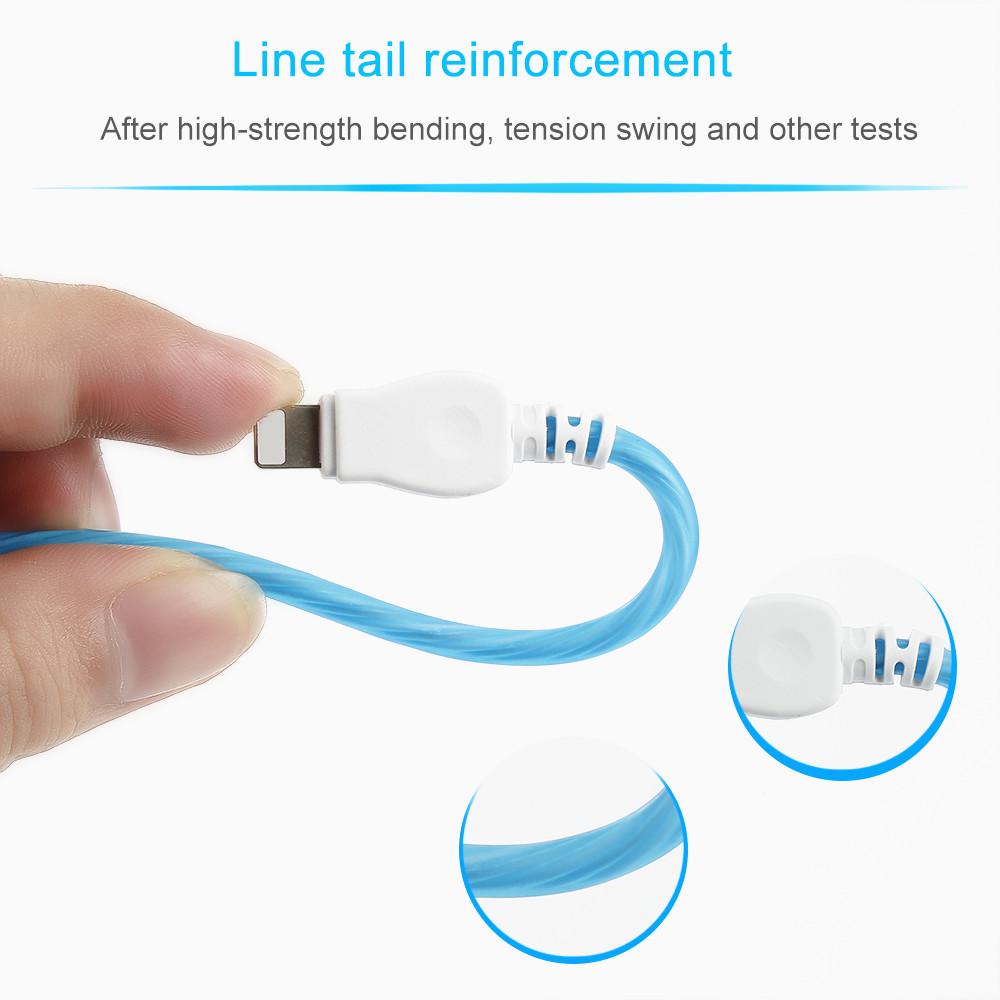 Buy Android Luminous Data Line Flow Illumination Data Cable Supports 2 ...