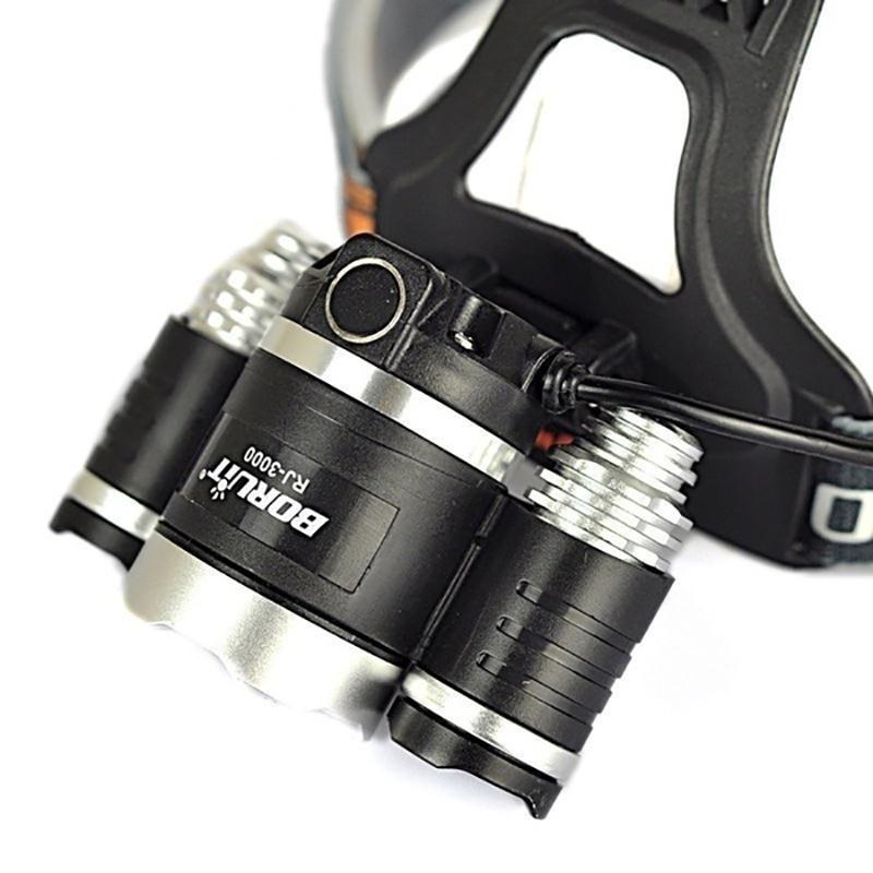 LED Headlight 1*T6+2*CREE LED Headlamp Head Bike Lamp Outdoor Lights ...
