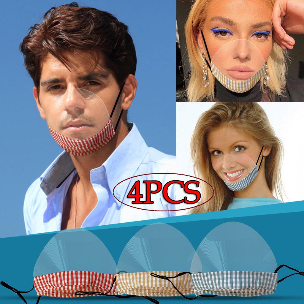 Buy Sandy Adult 4PCS Washable Reusable Comfortable Mask Transparent ...