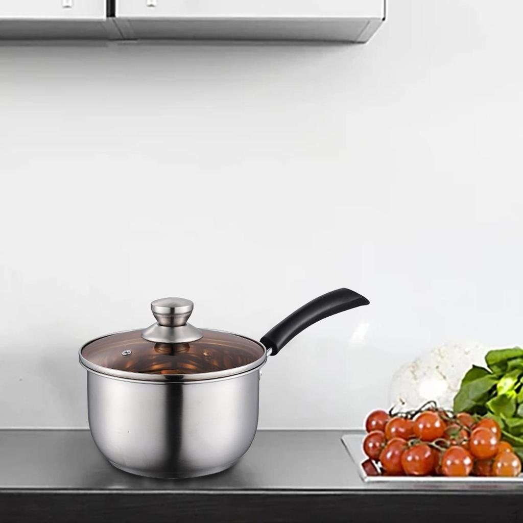 Buy Multipurpose Sauce Pan, Cooking Pot with Lid, Long Heatproof Handle ...