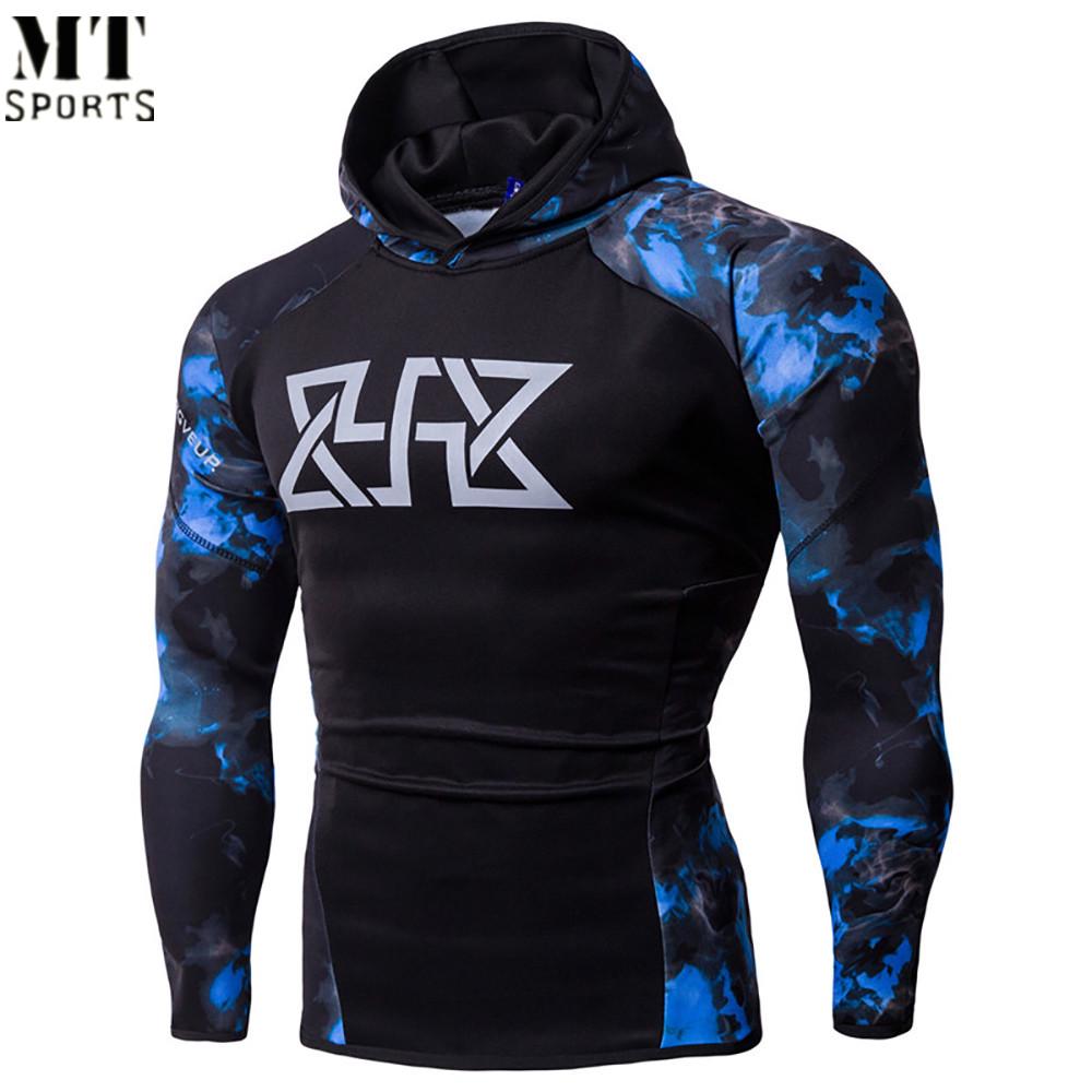MT Sports Mens Fitness Blouse Long Sleeves Hoodie Bodybuilding Tops ...