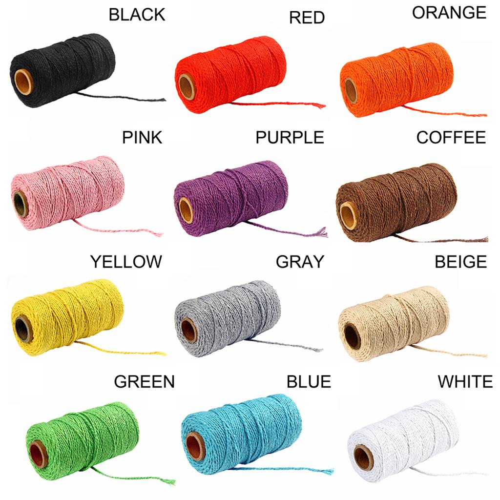 Buy 100M Long/100Yard Pure Cotton Twisted Cord Rope Crafts Macrame ...