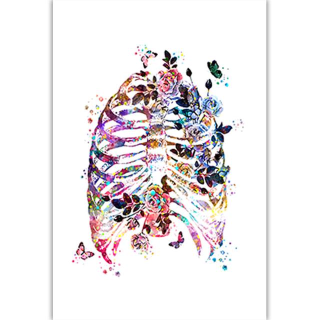 Cheap Watercolor Human Organs Nordic Decorative Painting Abstract Brain ...