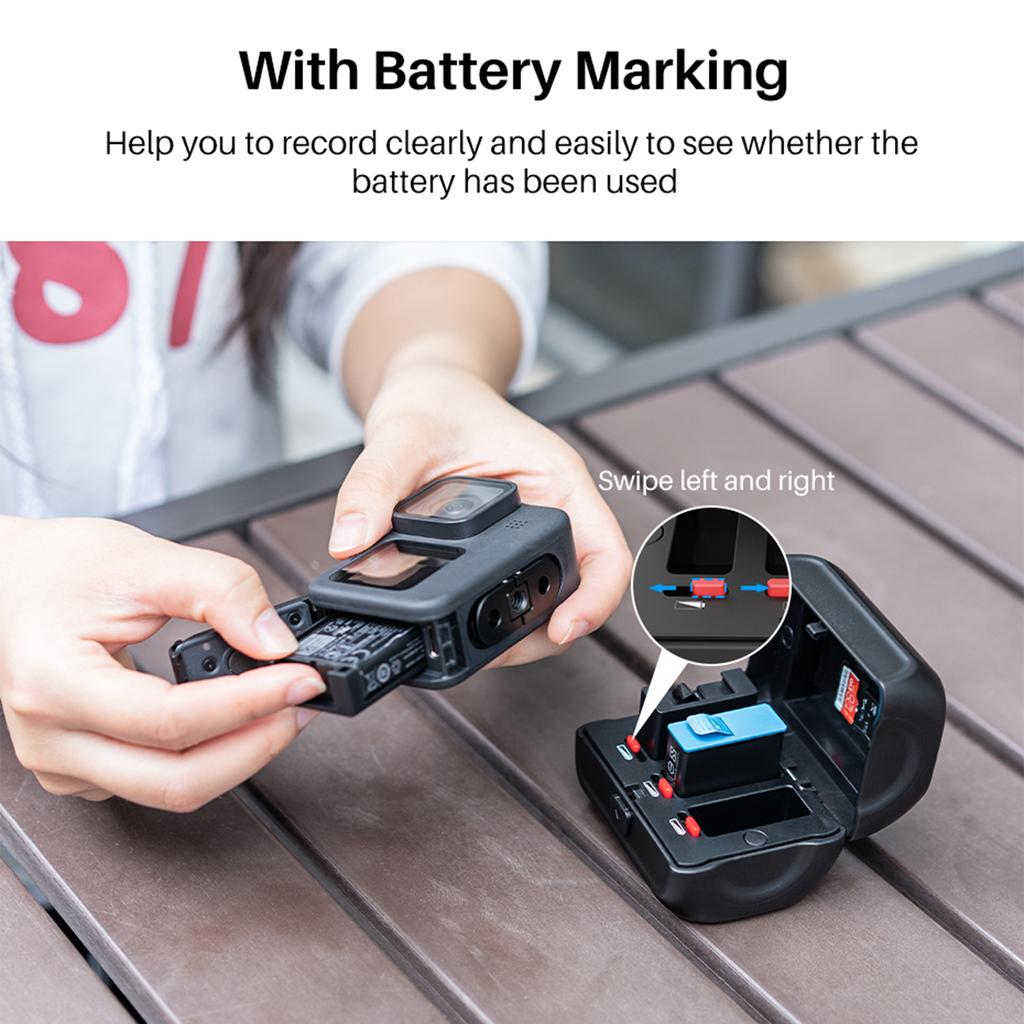 Kaufe 3slot Action Camera Battery Storage Holder Case Box with 2pcs ...