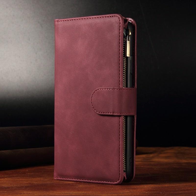 Buy For Samsung S10 S9 S8 A10S Magnetic Card Pocket Leather Case For ...