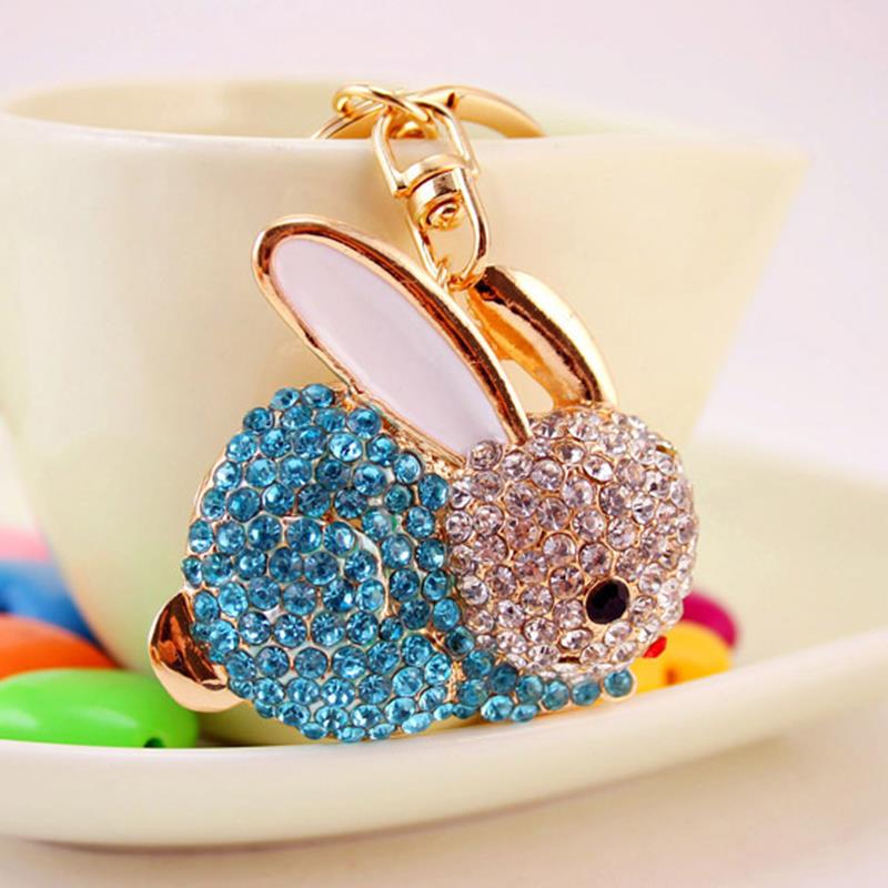 Buy Cute Rhinestone Big Ears Rabbit Key Chain Keychain Ladies Bags ...